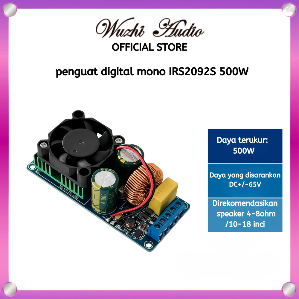 Jual Wuzhi Audio | Irs2092s 500W Mono Digital Amplifier Kelas D HIFI Power Board/Produk Jadi ...