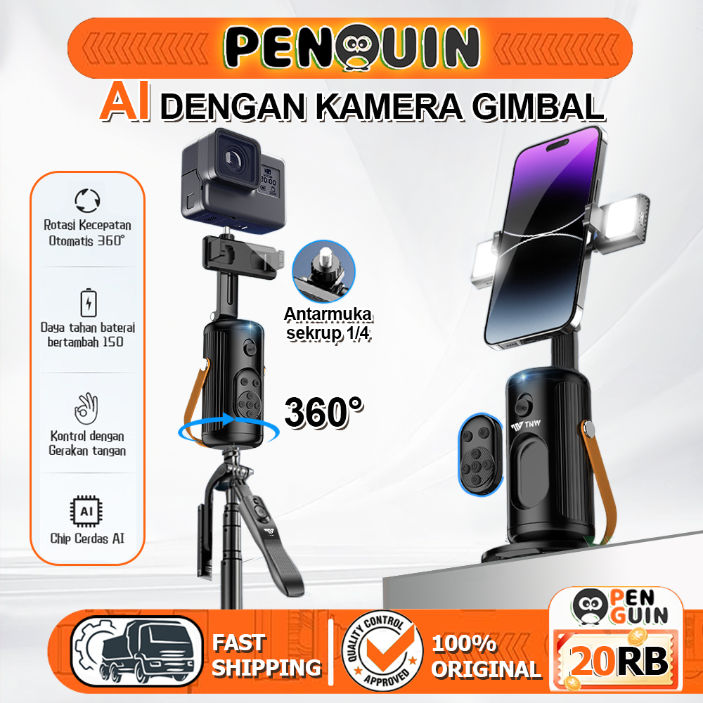 Jual PENGUIN Portable Face Tracking Tripod AI Gimbal Stabilizer ...
