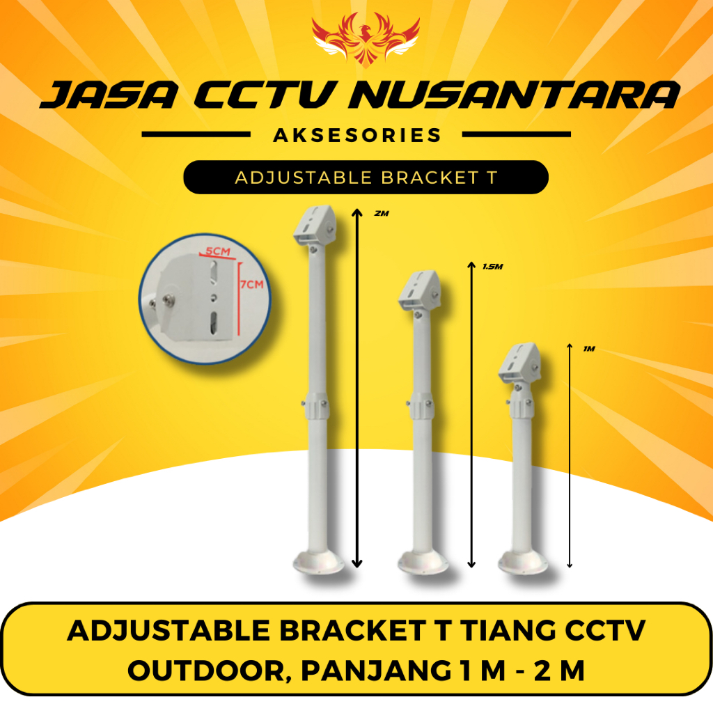 Jual Adjustable Bracket T Tiang CCTV Outdoor, Panjang 1 Meter - 2 Meter ...