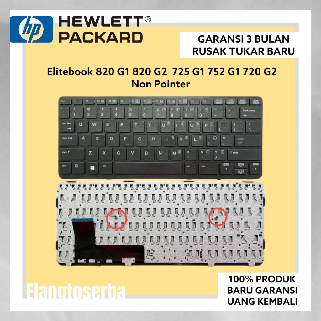 Jual Keyboard HP EliteBook 820 G1 820 G2 720 G2 725 G2 NO POINTER ...