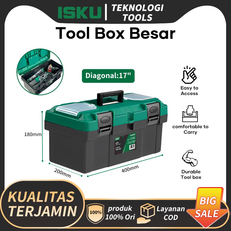 Jual Isku Tool Box Besar 17Inch Bahan Pp Toolbox/kotak perkakas tool ...