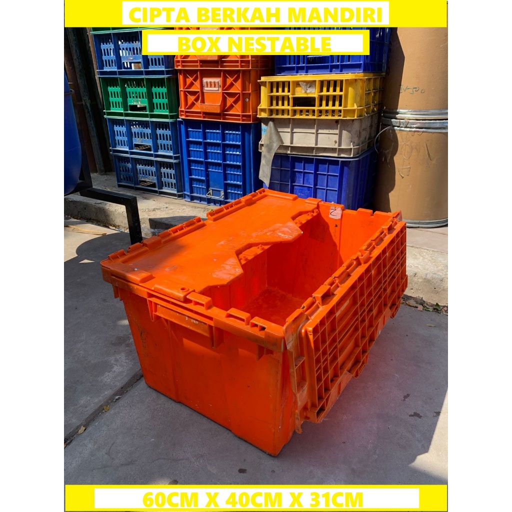 Jual nestable container food grade box tutup wadah pekakas | Shopee ...