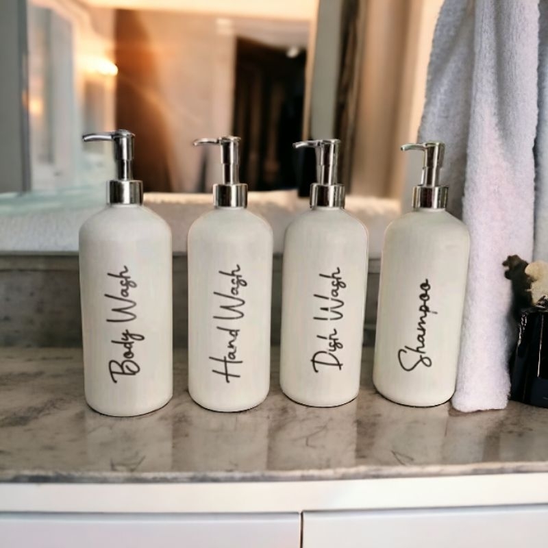 Jual BOTOL REFIL PUMP 500ML PUTIH PUMP SILVER LUXURY MEWAH STIKER ...