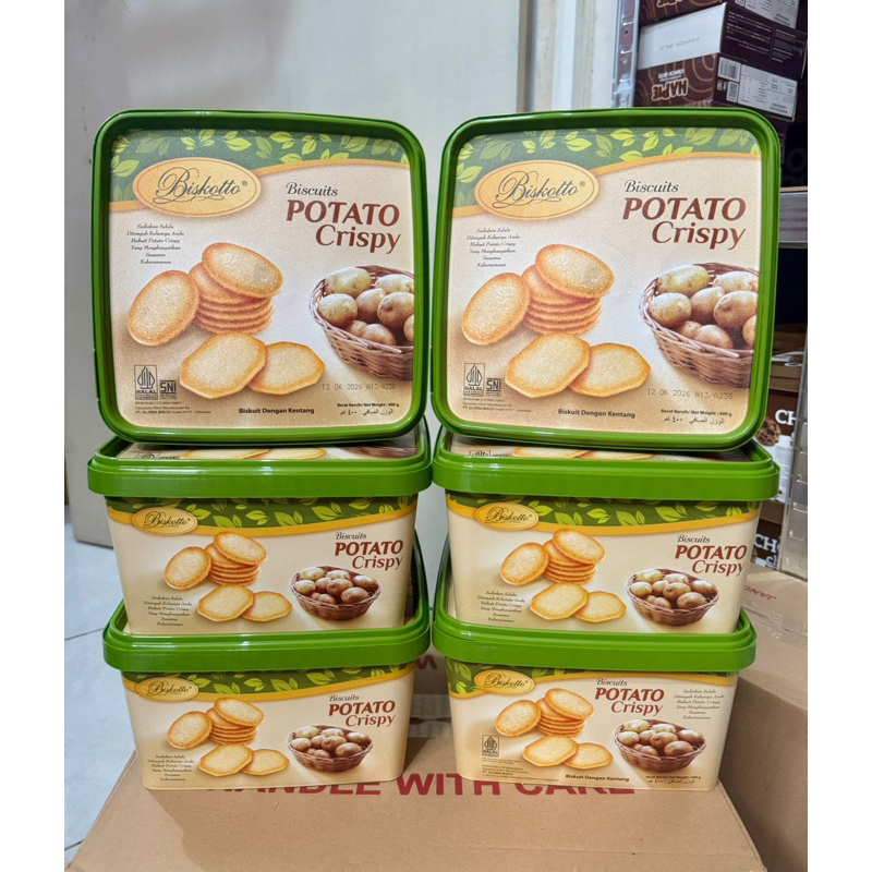 Jual biskotto potato box kotak plastik 400gr 1 karton | Shopee Indonesia