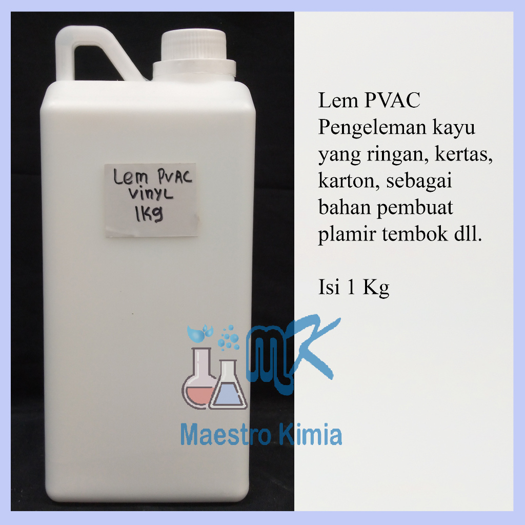 Jual Lem PVAC Putih Lem Kayu Vinyl Kertas isi 1 Kg cat tembok | Shopee ...