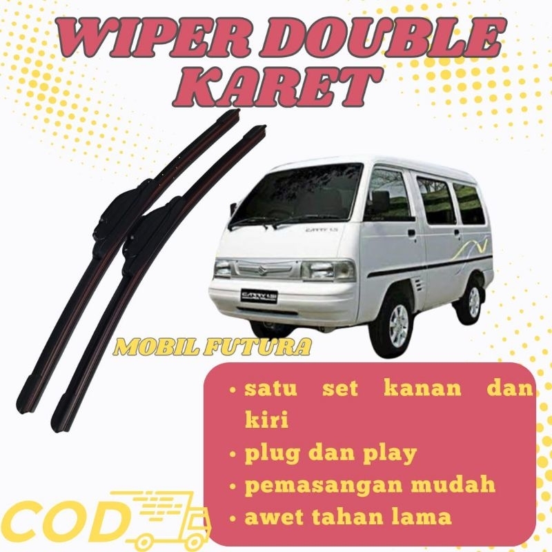 Jual WIPER FRAMELESS DOBEL KARET KACA DEPAN MOBIL FUTURA MITSHUBISHI T120 SS | Shopee Indonesia