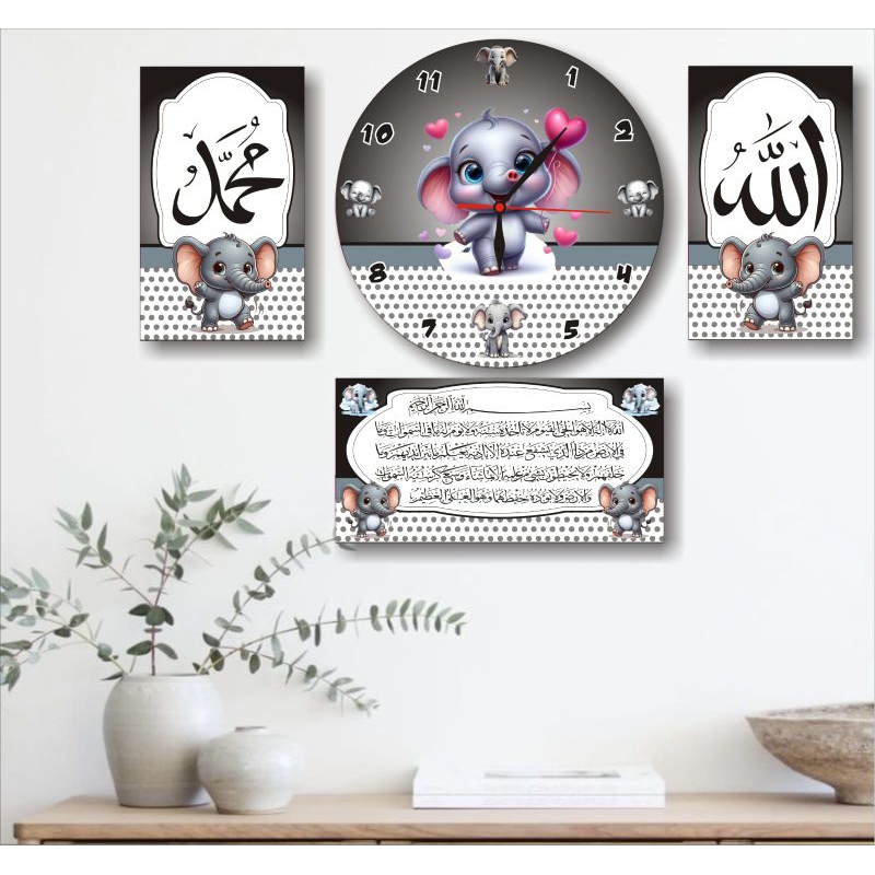 Jual Jam Dinding Karakter Anak-Anak Lucu / Jam Dinding Kaligrafi / Jam ...