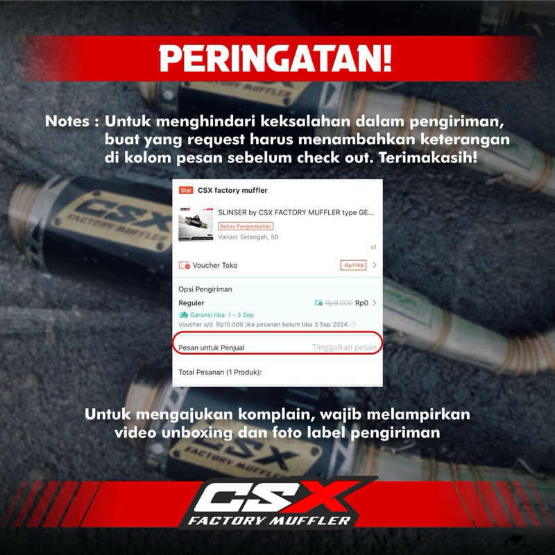 Jual Knalpot Racing CSX - PNP KPH - type CS 4 - by CSX factory muffler | Shopee Indonesia