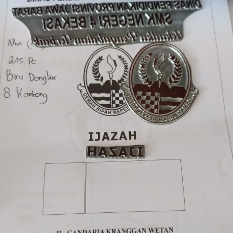 Jual Seting Matras Map Rapot plat klise poly, emboss, deboss, hotprint ...