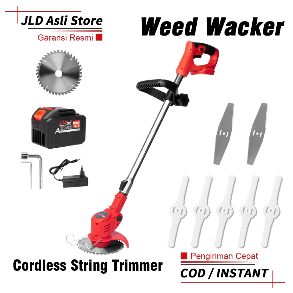 Jual JLD Mesin Babat Potong Rumput Baterai Cordless String Trimmer Weed ...
