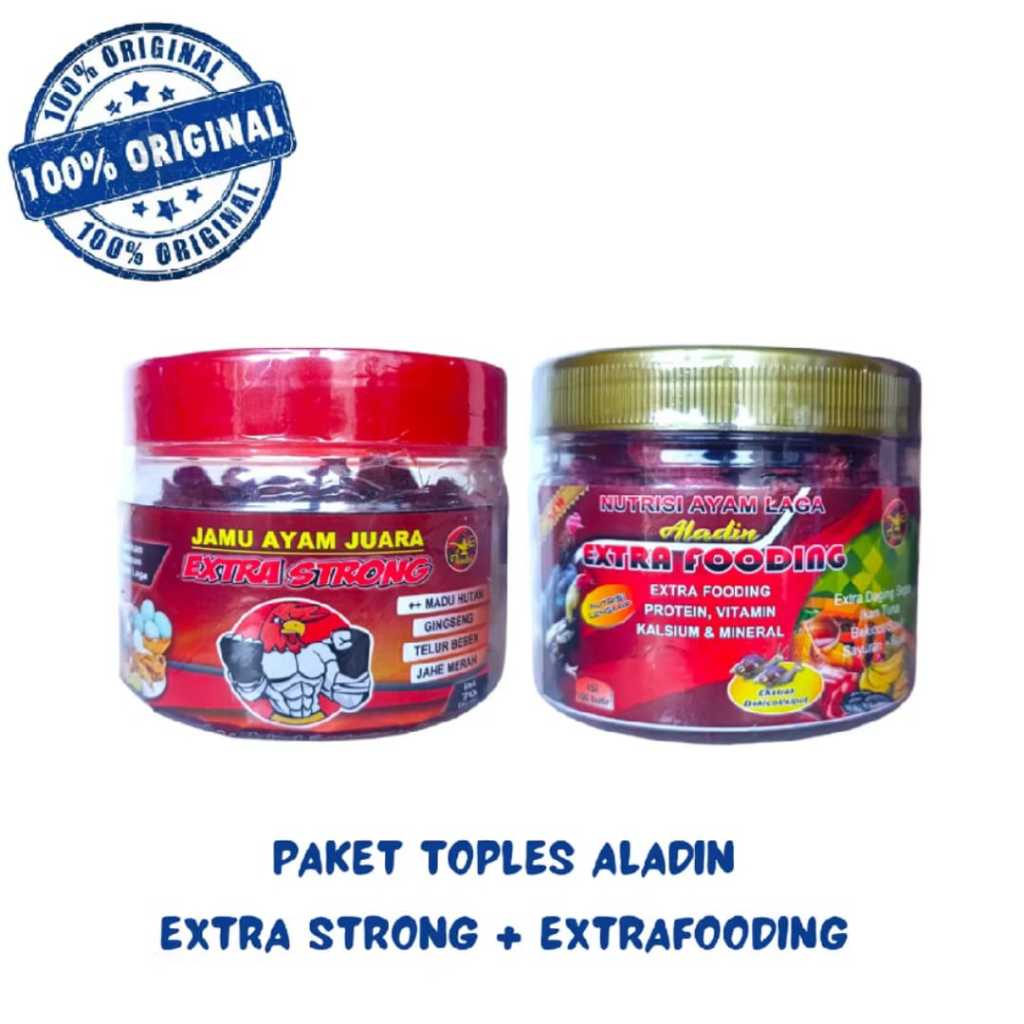 Jual JAMU AYAM ALADIN BOTOL 1 SET EXTRA STRONG & EXTRA FOODING | Shopee ...