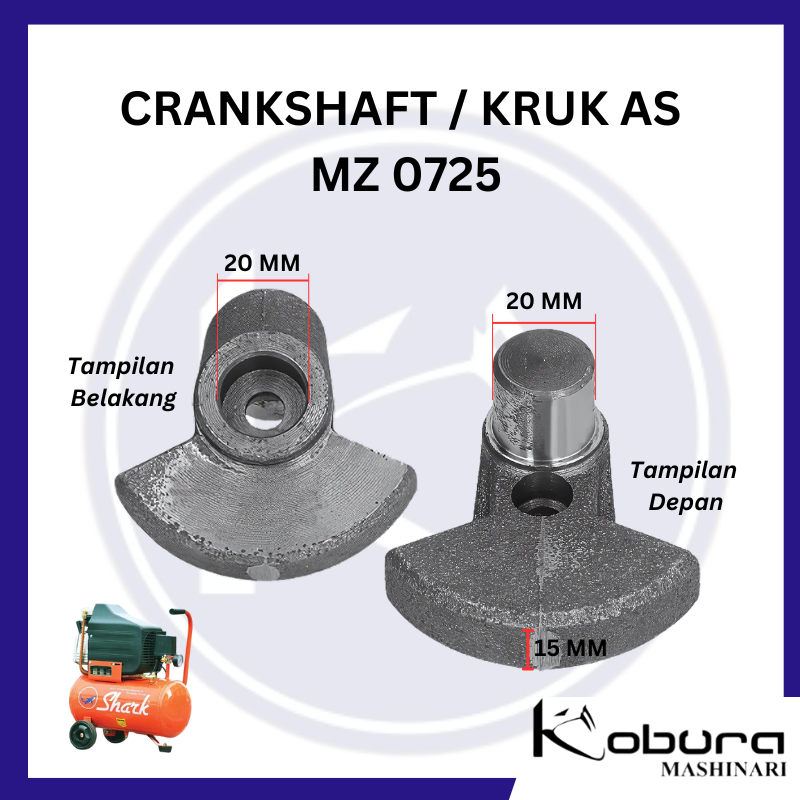Jual Kruk As Crankshaft MZ 0725 Kompressor Angin Portable Shark 3/4 HP ...