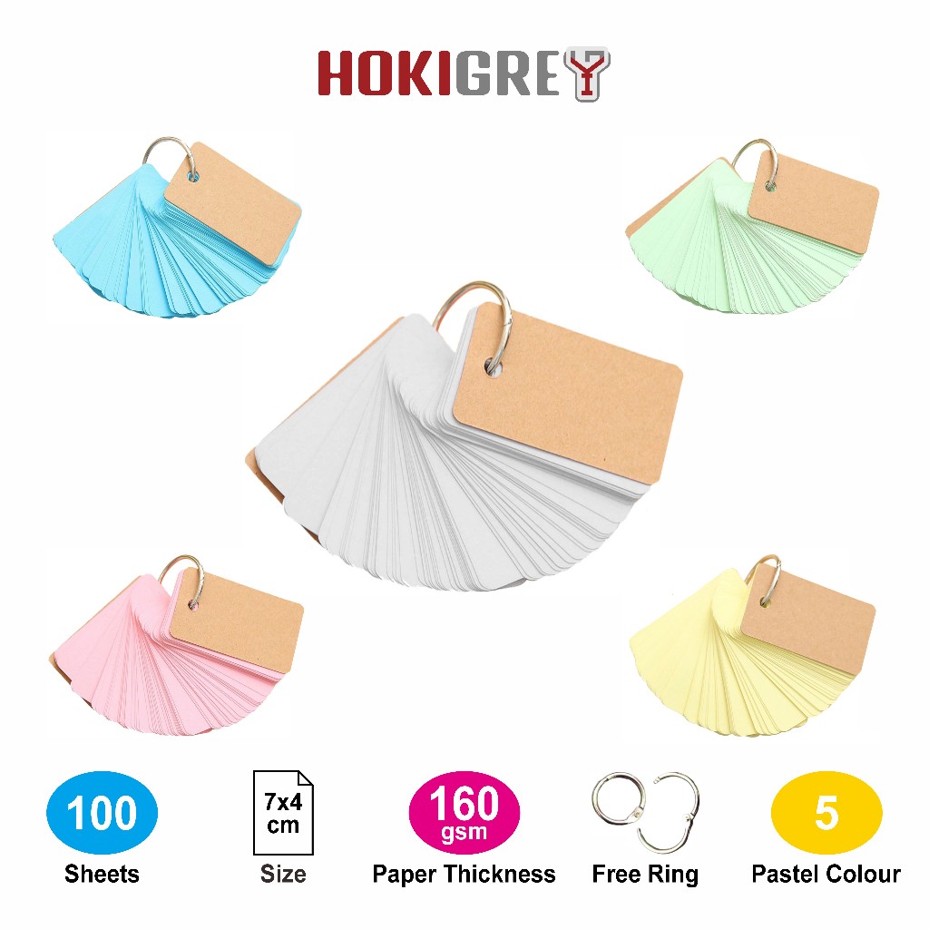 Jual Blank Flash Card - Memo Ring Kartu Ucapan Polos 50 / 100 Lembar ...