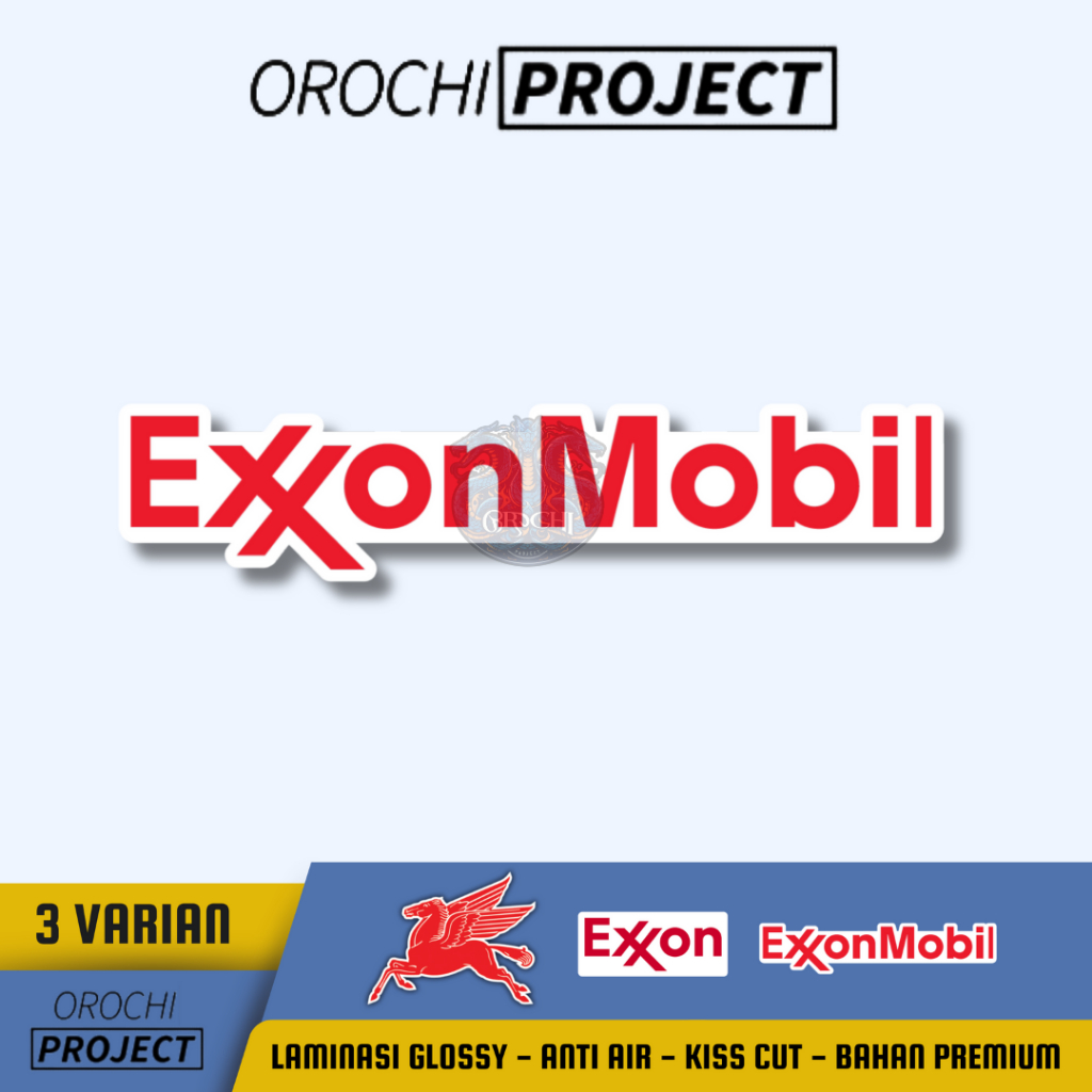 Jual Sticker Stiker Brand Logo ExxonMobil Vinyl Glossy Anti Air HP ...