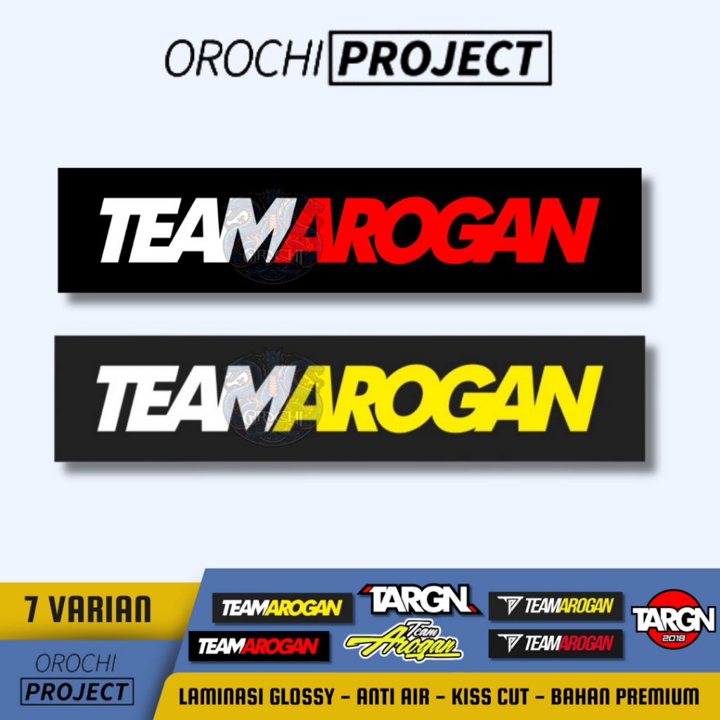 Jual Sticker Stiker Brand Logo Team Arogan Vinyl Glossy Anti Air HP ...