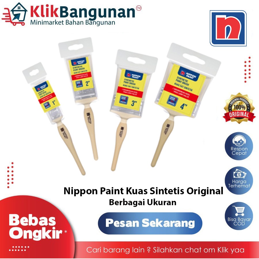 Jual NIPPON PAINT KUAS SINTETIS ORIGINAL / KUAS MINYAK / KUAS CAT ASLI ...