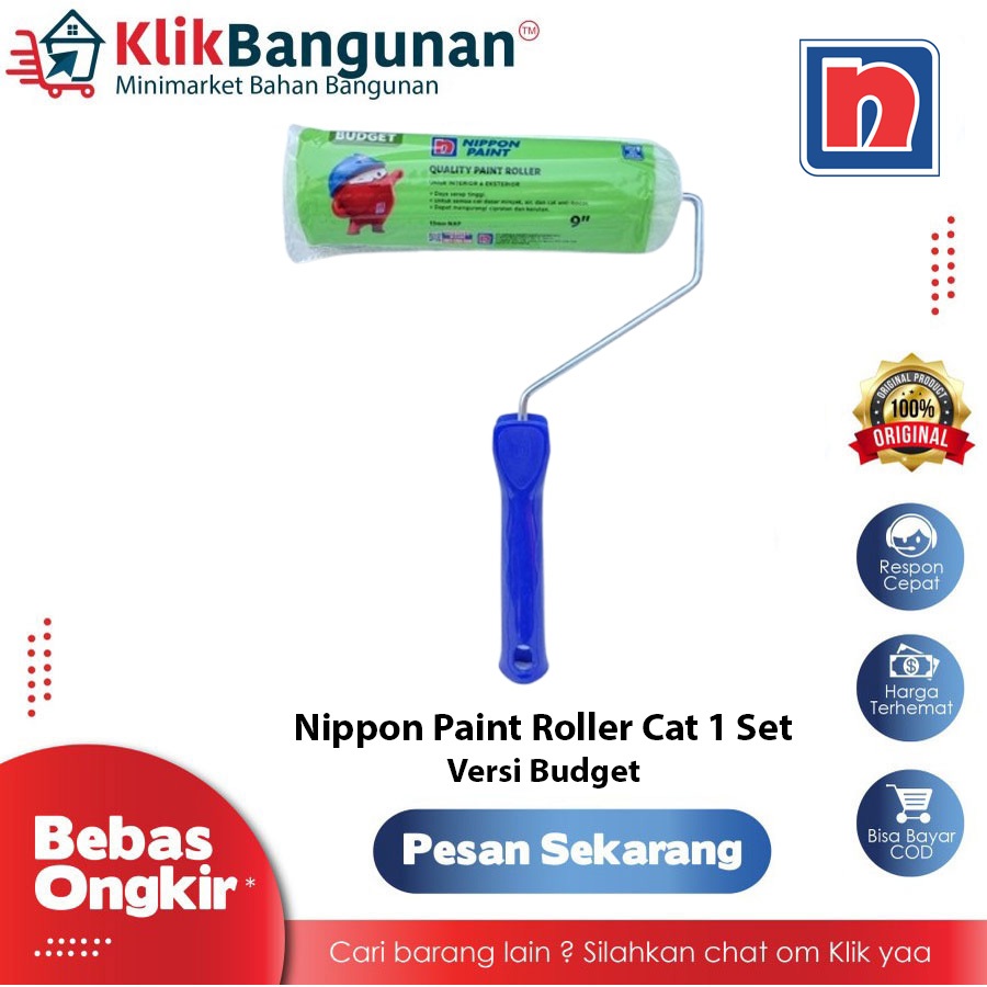 Jual NIPPON PAINT ROLLER CAT BUDGET 9 INCH ORIGINAL / KUAS CAT ROLL ...