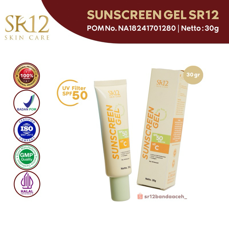 Jual SUNSCREEN GEL SPF50 SR12 | FACE CARE | SUNSCREEN SPF 50+++ | 4x ...