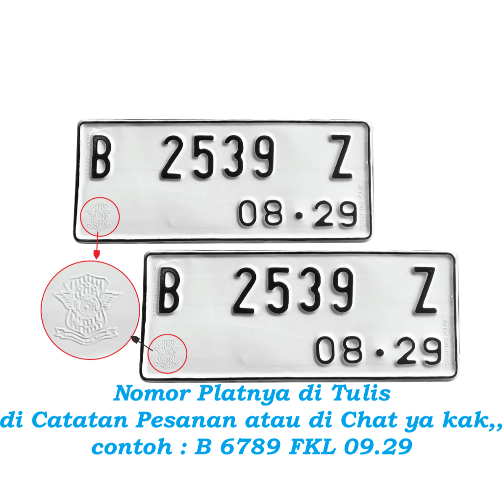 Jual (CETAK) PLAT MOTOR | STANDAR | FONT BARU | PUTIH | HITAM | ASLI ...