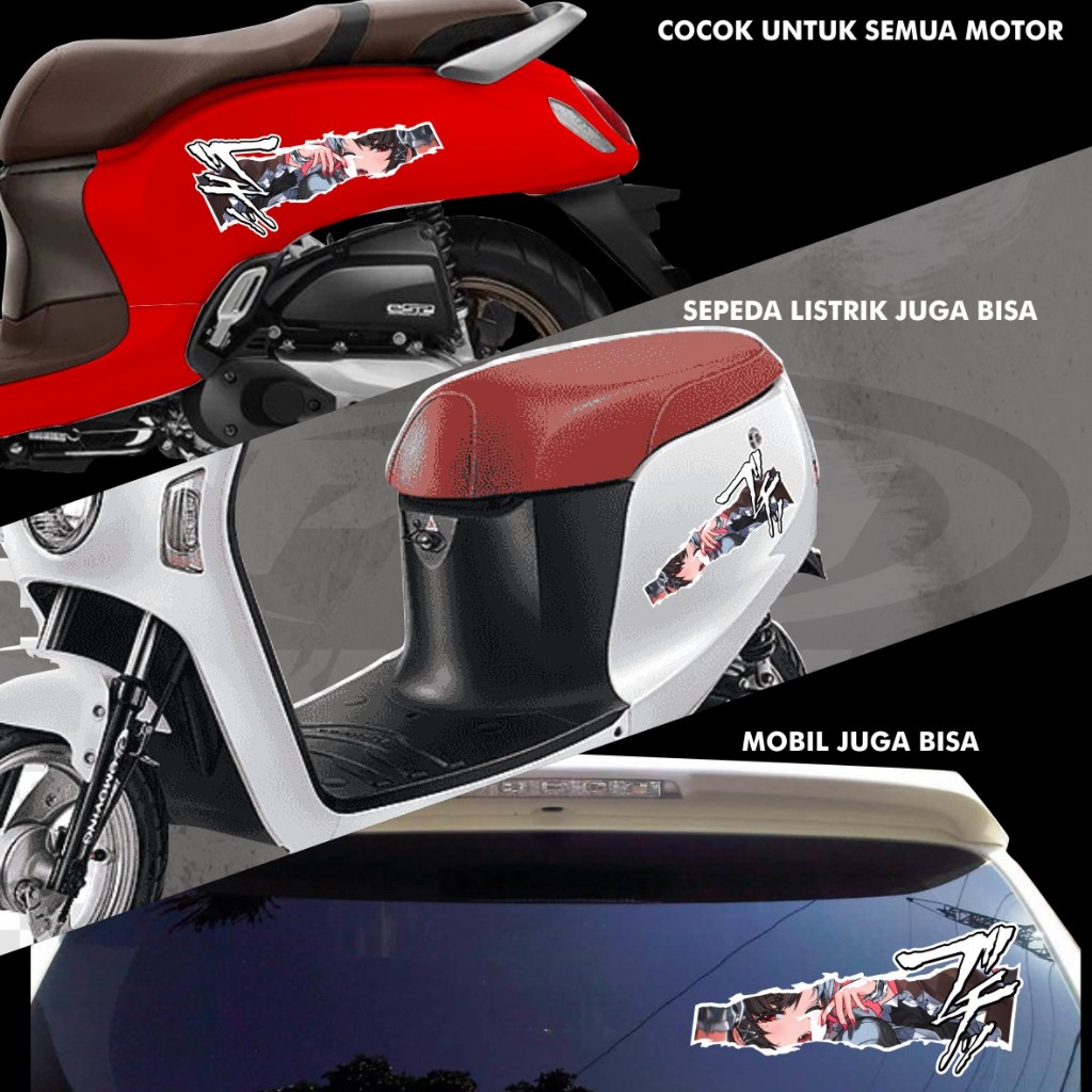 Jual Stiker Mata Anime Printcut Stiker Sepeda Listrik Stiker Universal ...