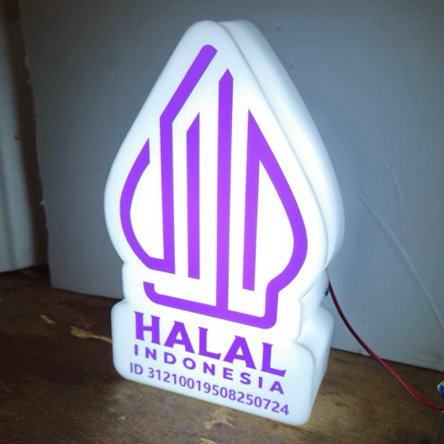 Jual HALAL Neon Box Sign Board Acrylic Putih Susu Full Set | Shopee ...