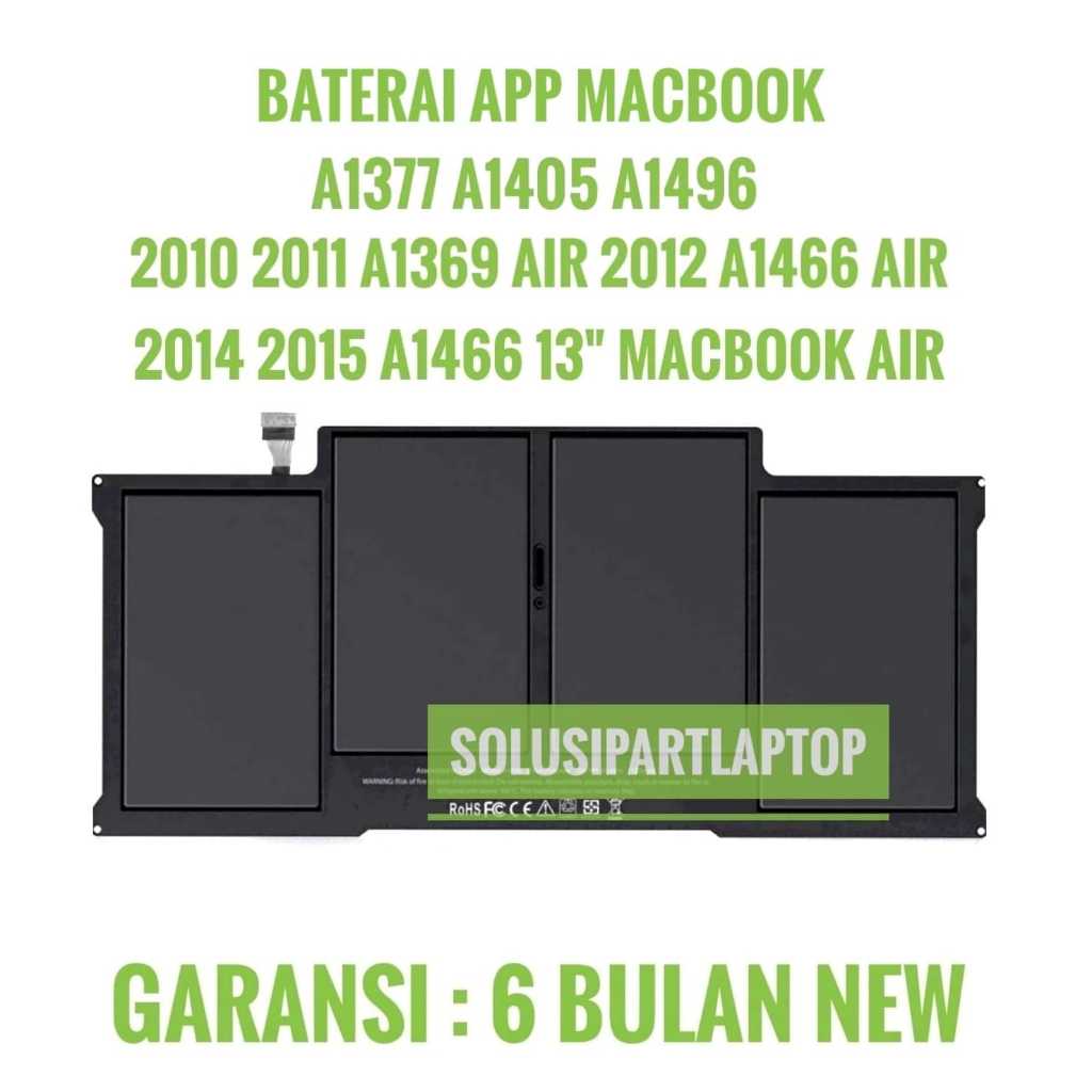 Jual BATERAI APPLE MACBOOK AIR 13 Inch A1405 A1369 A1377 A1496 A1466 ...