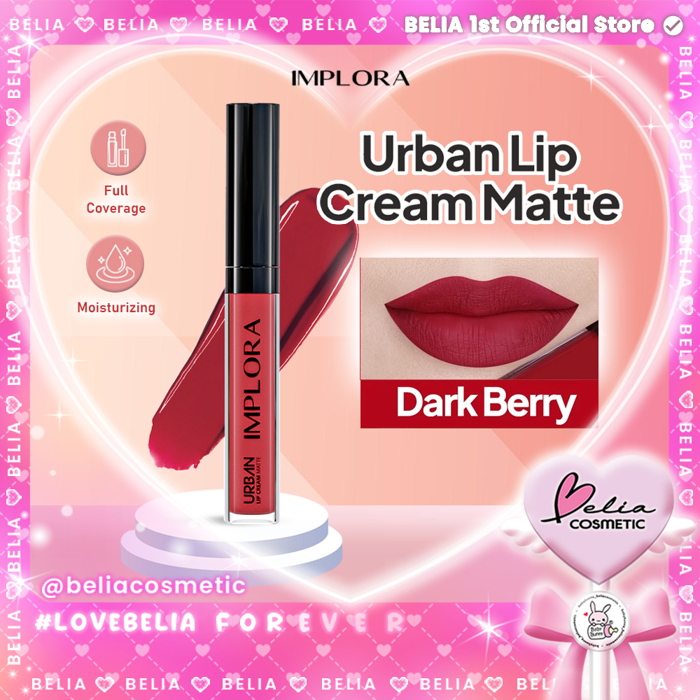 Jual [ BELIA ] Implora Urban Lip Cream Matte 03 Dark Berry | Lipstick ...