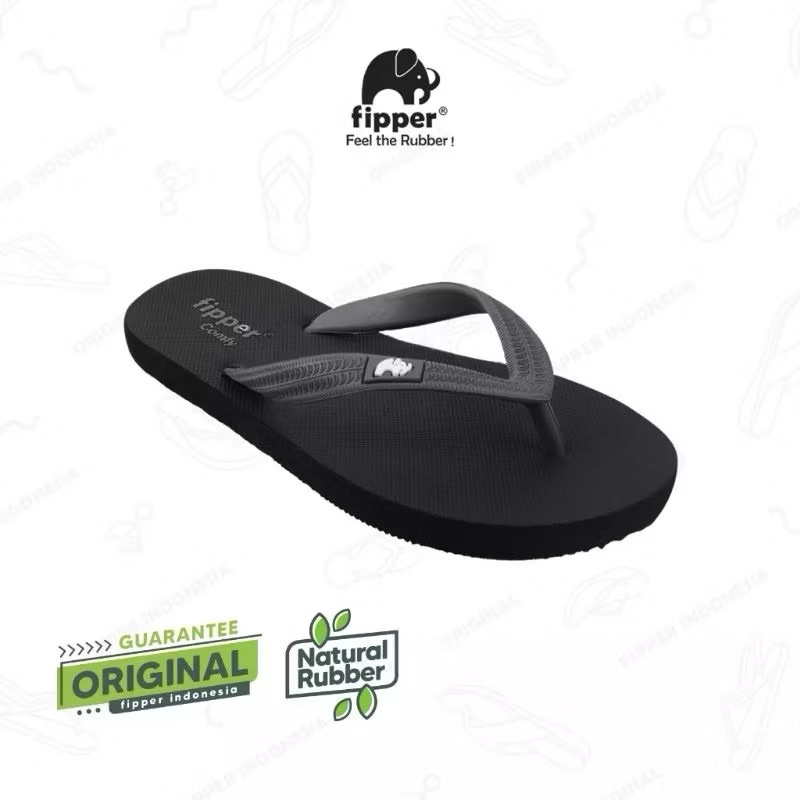 Jual Sandal Fipper Original Comfy - Black / Grey | Shopee Indonesia