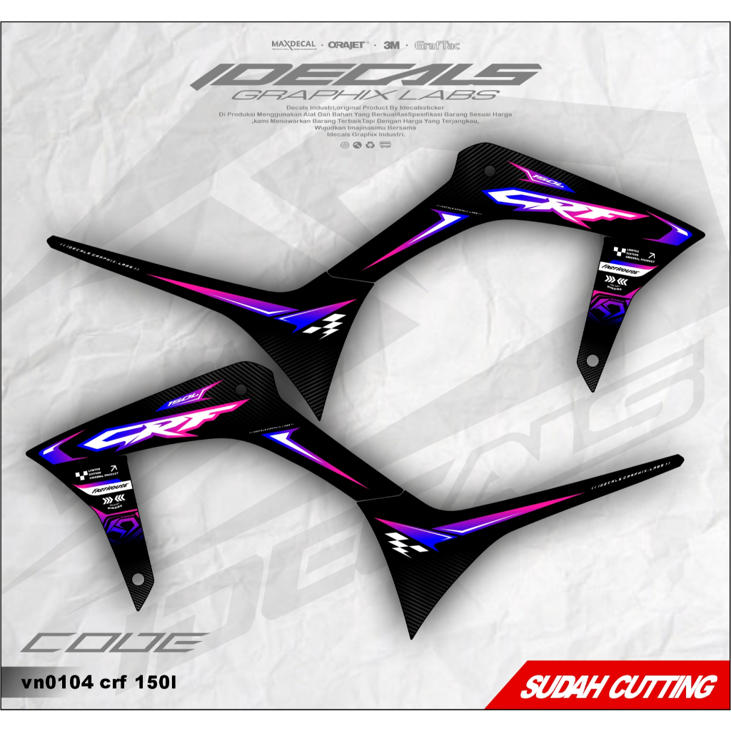 Jual sticker striping motor honda crf 150l bahan vinyil,chrome,hologram anti luntur,sudah di ...