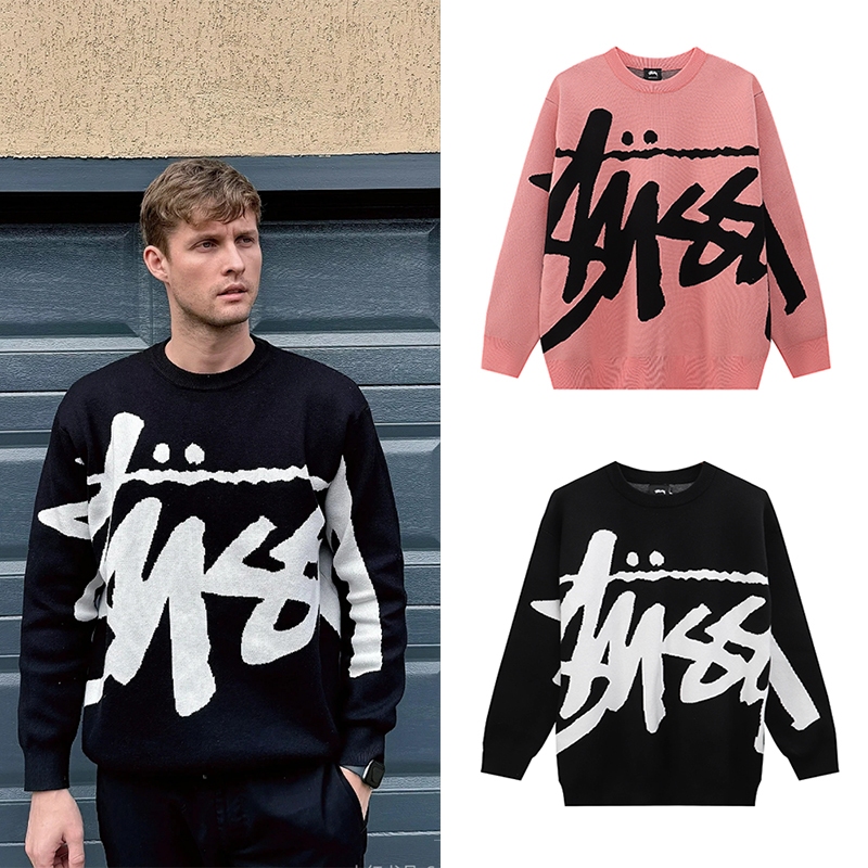 Jual Dark Icon Surat Besar Jacquard Sweater Oversized Pria Wanita ...