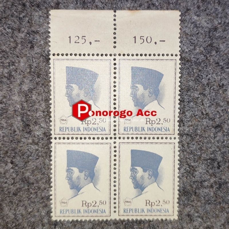 Jual (GRESS/BARU) Paket perangko lama sukarno nominal 2,50 rupiah masih ...