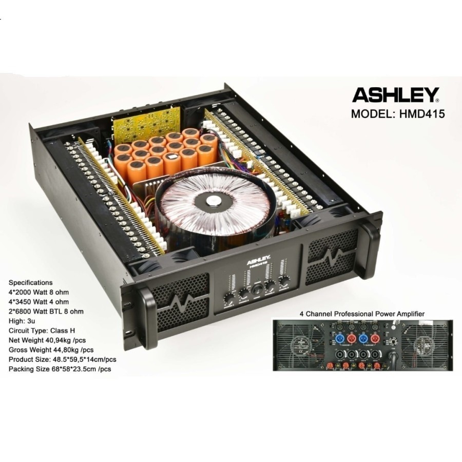 Jual Power Amplifier Ashley HMD415 4CH 4X2000 WATT Original / Power Amplifier Ashley HMD 415 ...