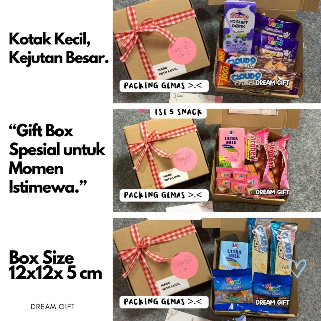 Jual Gift Box Mini Snack Box Mini Hadiah Ulang Tahun Kado Sidang Teman ...