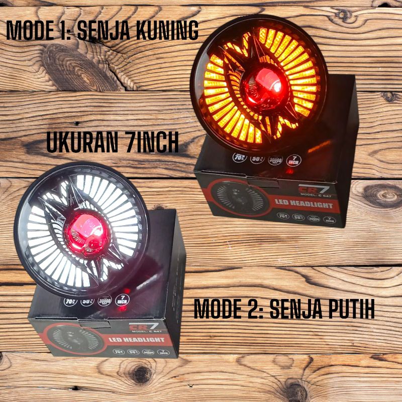 Jual HEADLAMP BULAT 7INCH MODEL BARU MOTOR TIGER MEGAPRO NINJA R NINJA ...