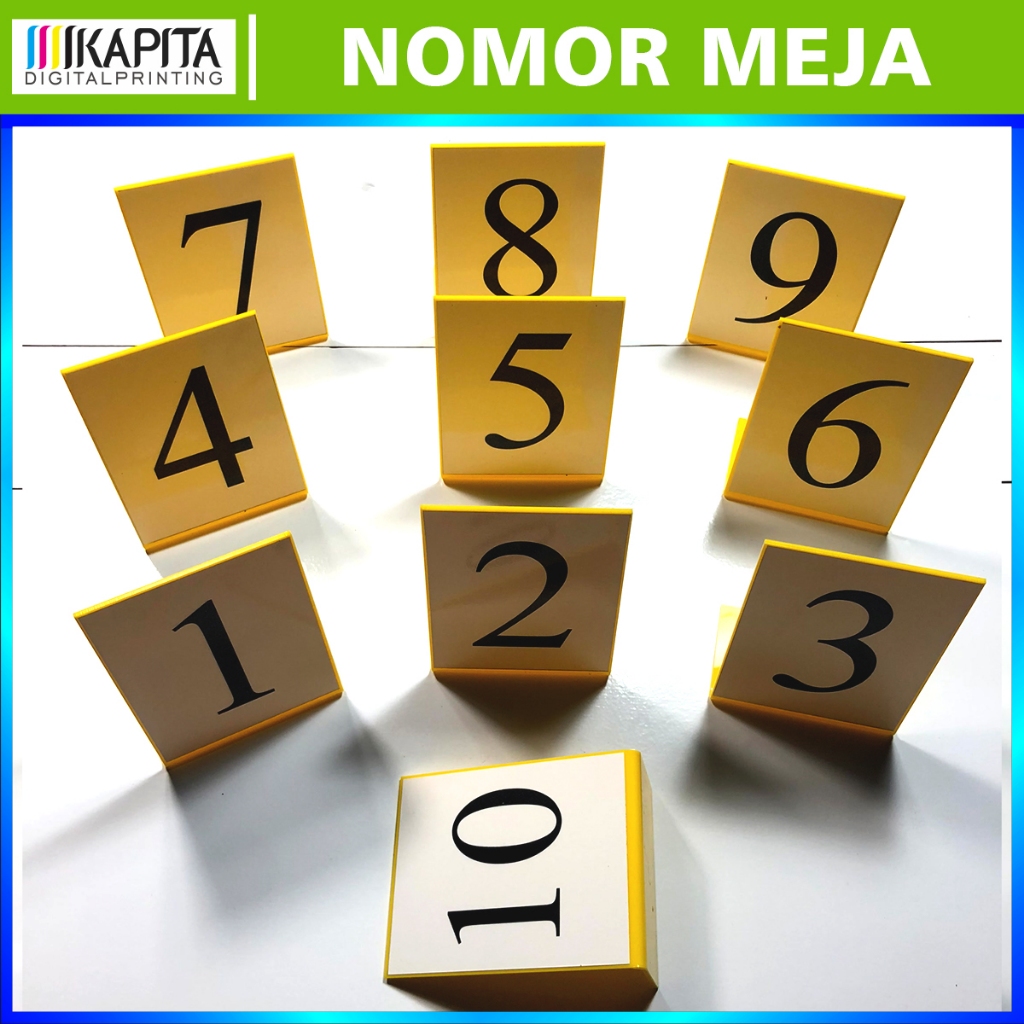 Jual Nomor Meja Custom Akrilik murah / Standing Nomor meja Restoran ...