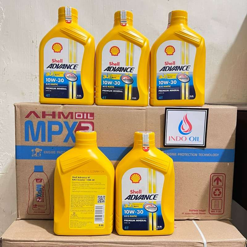 Jual SHELL ADVANCE AX5 MATIC 10W-30 UKURAN 0,8L | Shopee Indonesia