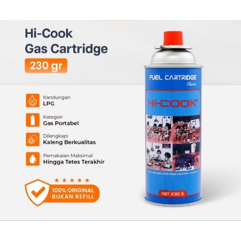Jual Tabung Gas Portable Hi-Cook Gas 230 Gram untuk Camping | Shopee ...