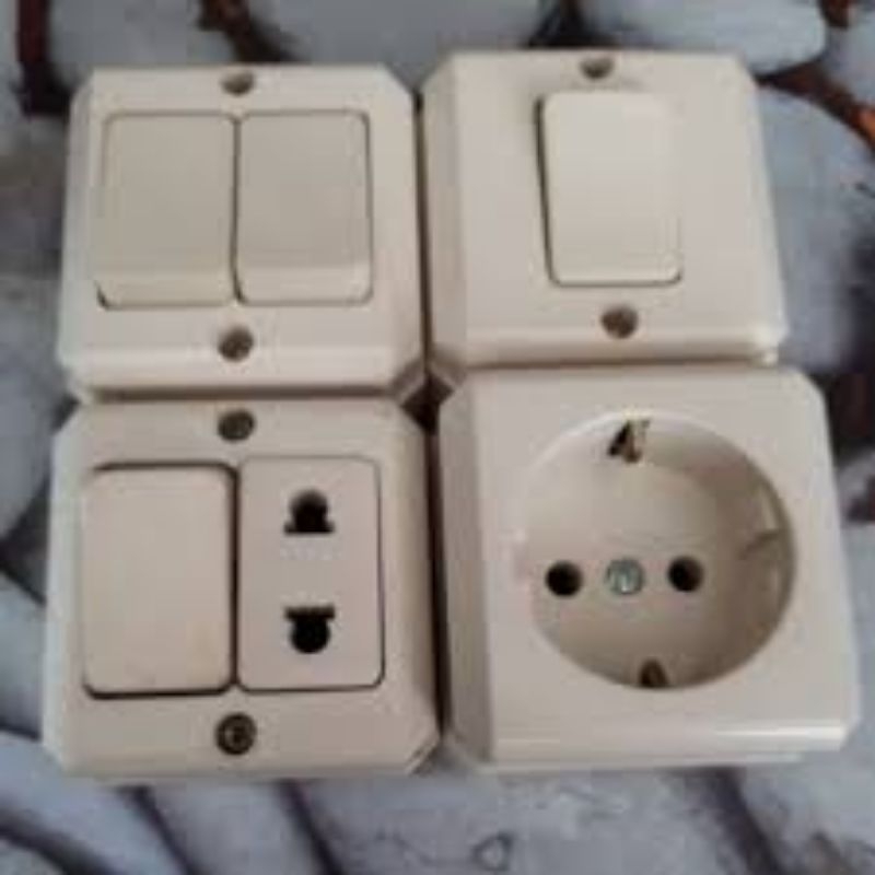 Jual saklar stop kontak tempel broco | Shopee Indonesia