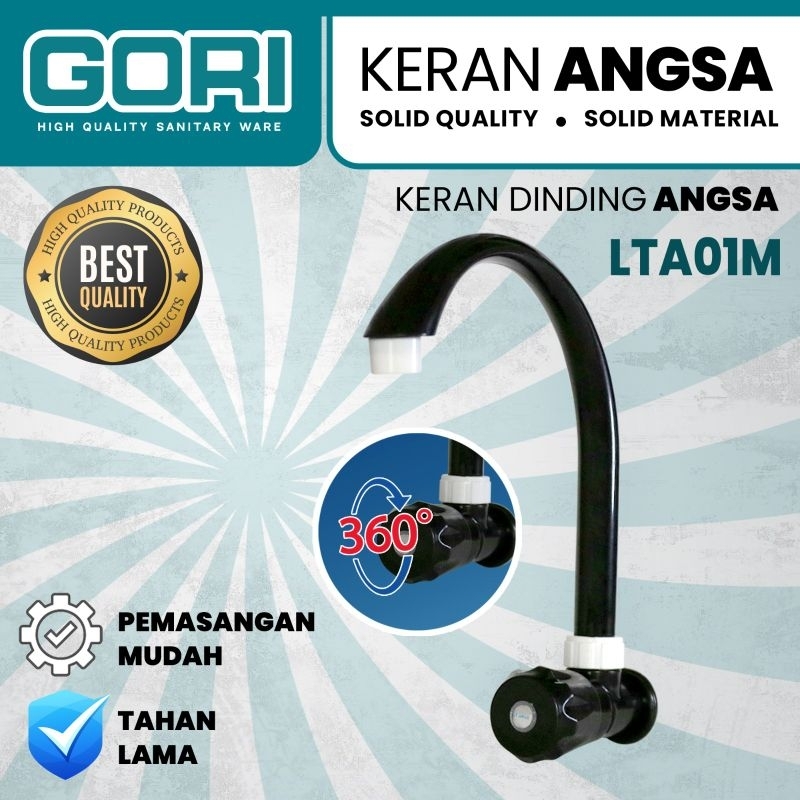 Jual Keran / Kran Angsa Mahkota Lurus Hitam 360° Pvc Gori ½ inc ...