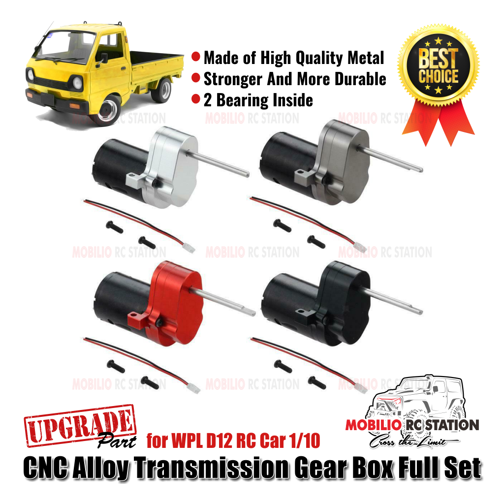 Jual Upgrade Part CNC Alloy Transmission Gear Box Full Set WPL D12 RC ...
