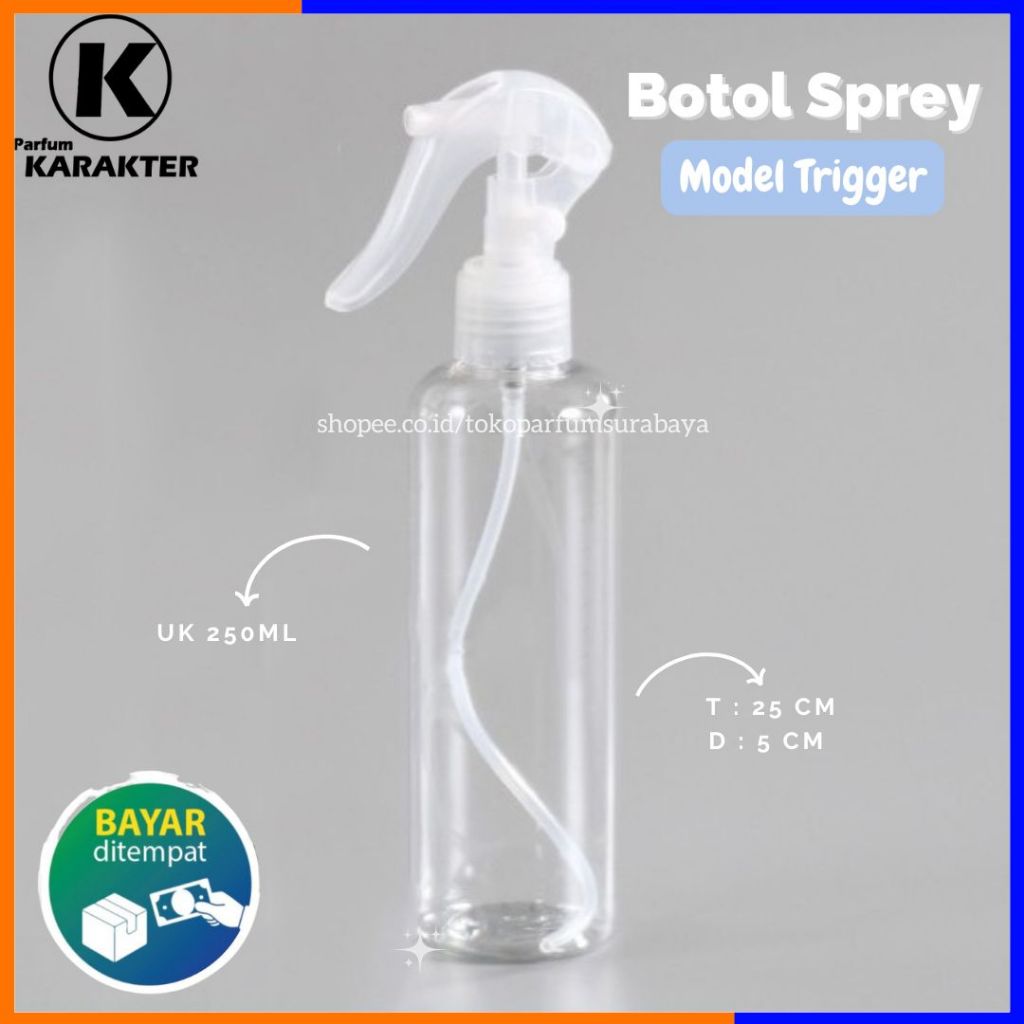 Jual Botol Spray Kosong Model Triger Ukuran 250ml | Botol Sprey Polos ...