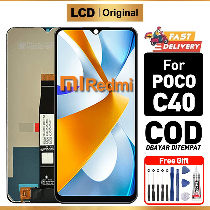 Jual LCD POCO C40 Original Fullset Asli Ori Touchscreen For Glass Touch ...