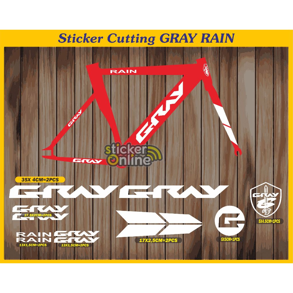 Jual Sticker Cutting Decal Gray rain frame fixie, Stiker Sepeda Fixie ...