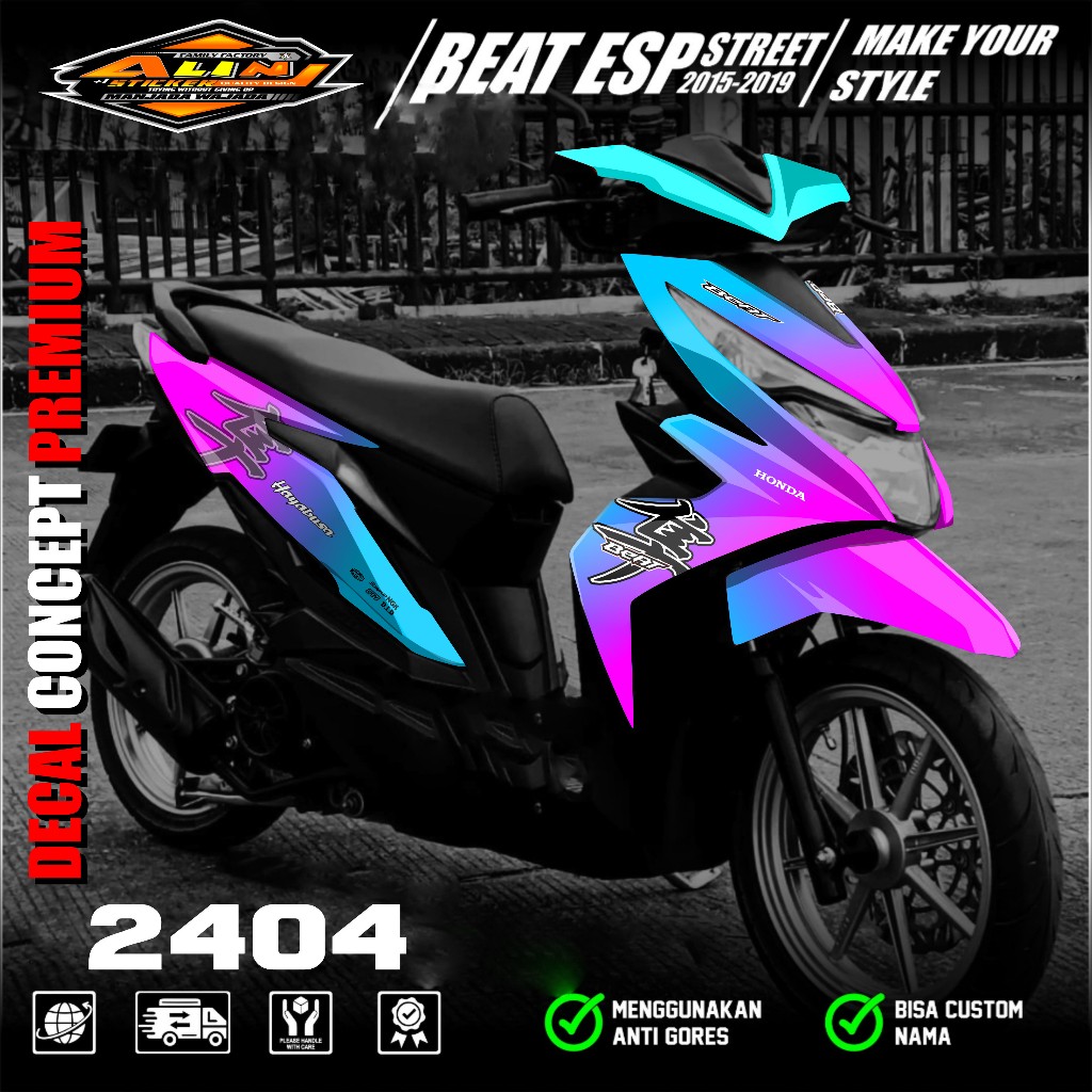 Jual 2404 DECAL STICKER BEAT STREET,ESP 2016-2019 VARIASI RACING FULL ...