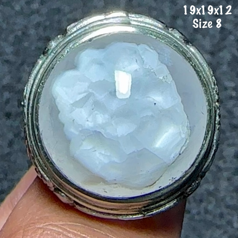 Jual Cincin Batu Akik Natural Baturaja Ice Salju Didalam Batu 3D ...