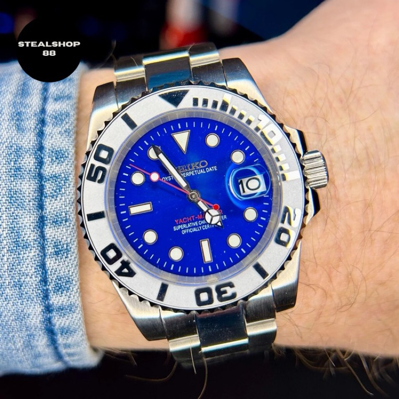 Jual seiko mod Yachtmaster Blue Rhodium NH35 Automatic | Shopee Indonesia