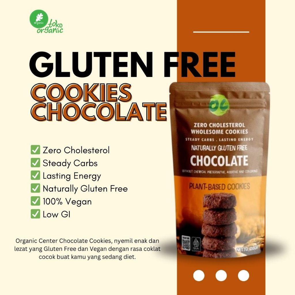 Jual Organic Center Naturally Gluten Free Chocolate Cookies (120Gr ...