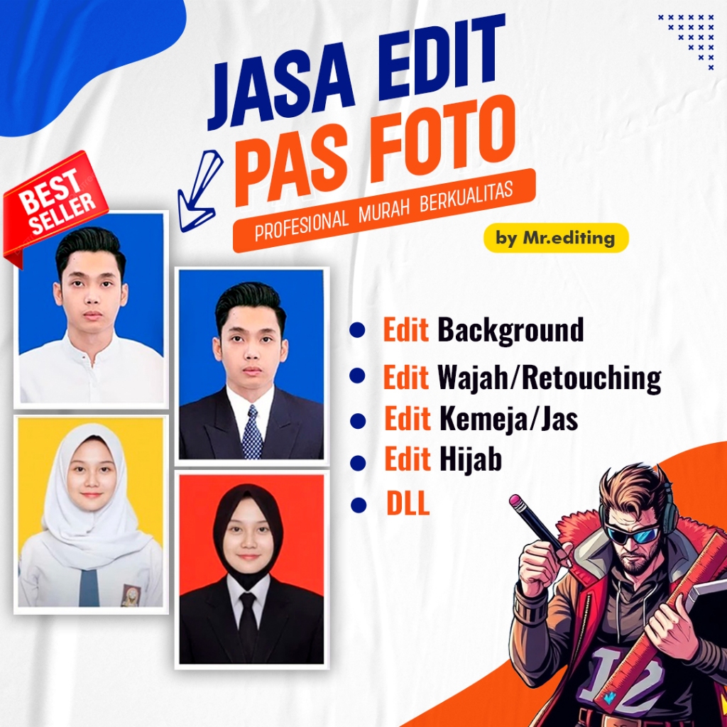 Jual Jasa Edit Pas Foto / Edit Ganti Background / Edit Foto Ganti Jas ...