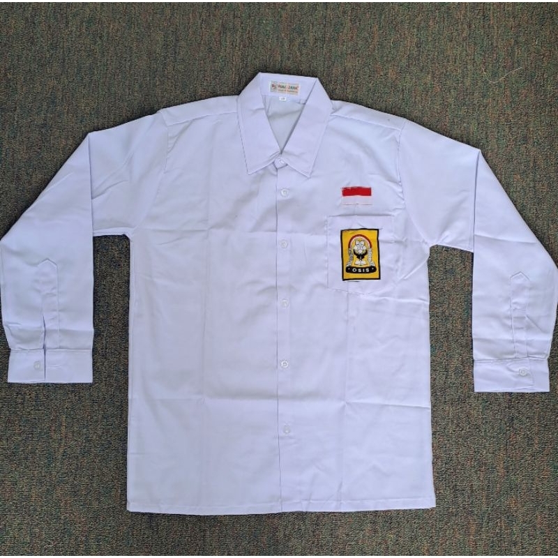 Jual Baju Putih Lenga PANJANG Seragam Sekolah SMP Kemeja Panjang ...