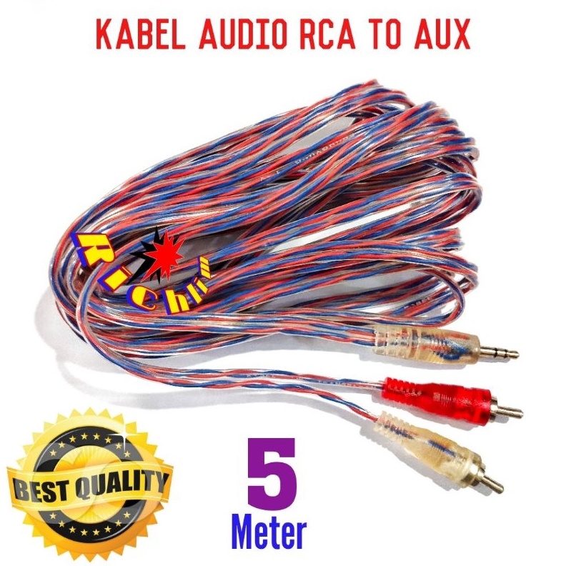 Jual Kabel Audio Jack AUX RCA 2 in 1 RCA To Aux 35mm | Shopee Indonesia